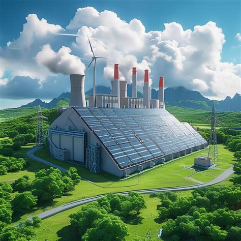 虛擬發電廠概念 VPP 基于雲端的分布式發電廠 收集不同能源的分布式產能 Premium AI generated image