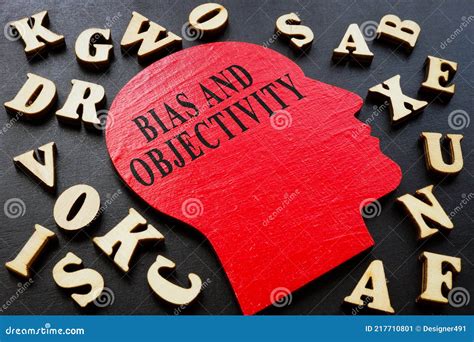 Words Bias And Objectivity On The Head Shape And Letters Stock Image Image Of Denial