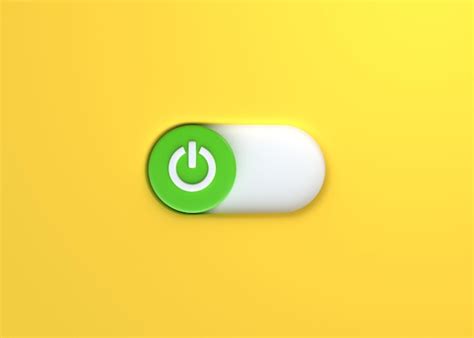 Premium Photo Power On Power Button Or Open Button Icon On A Yellow Background D Render