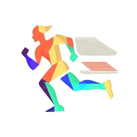 Colored Athlete Running Vector A Simplistic Colorful Icon Of Athletism On A White Background Colored Athlete Running Vector A Simplistic Colorful Icon Of Athletism On A White Background