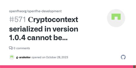 Сryptocontext Serialized In Version 104 Cannot Be Deserialized With