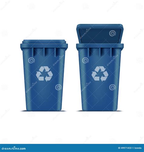 Papelera De Reciclaje Azul Del Vector Para La Basura Y La Basura Ilustración del Vector
