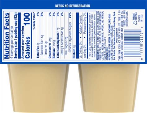 Kroger® Vanilla Pudding Snacks 4 Ct 3 25 Oz Fred Meyer