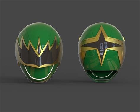 Power Ranger Ninja Storm Hurricanger Green Samurai Helmet Mode 2 3d