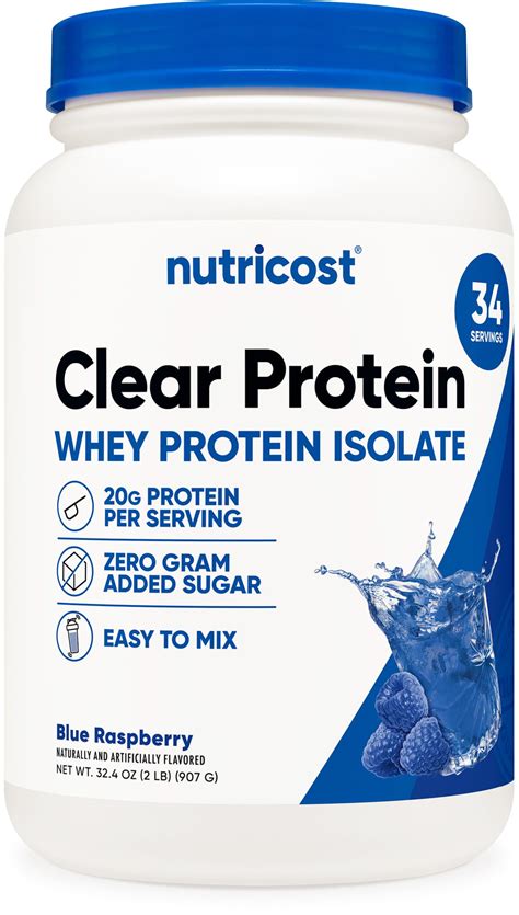 Nutricost Clear Whey Protein Isolate 2 Lbs Blue Raspberry Flavored