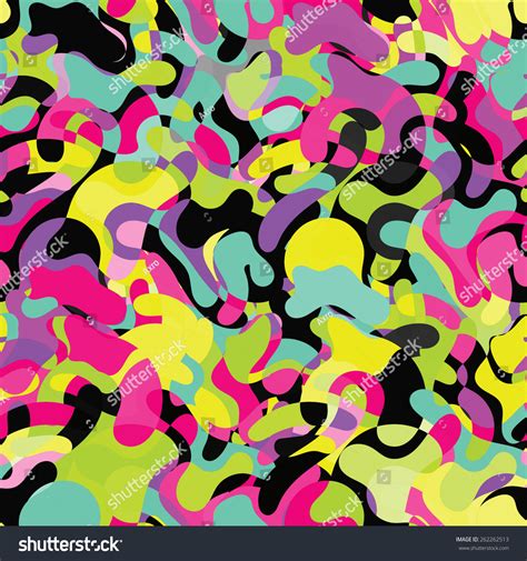 Psychedelic Seamless Pattern Stock Vector Illustration 262262513