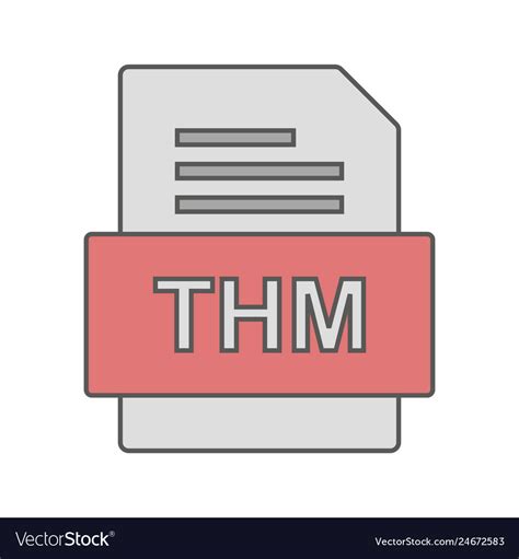 Thm File Document Icon Royalty Free Vector Image