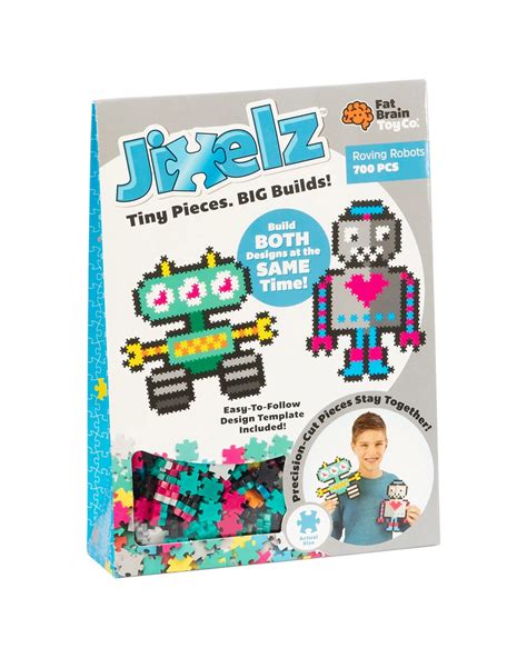 Fat Brain Toy Co 700pc Jixelz Jigsaw Puzzle Toy Set Roving Robots
