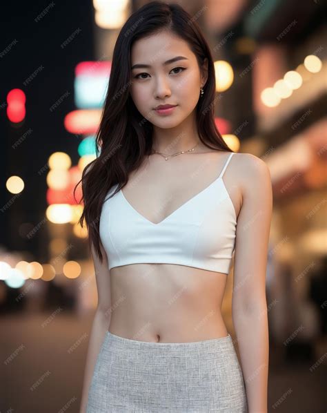 Premium Ai Image Portrait Of A Beautiful Women Wearing Tank Top And