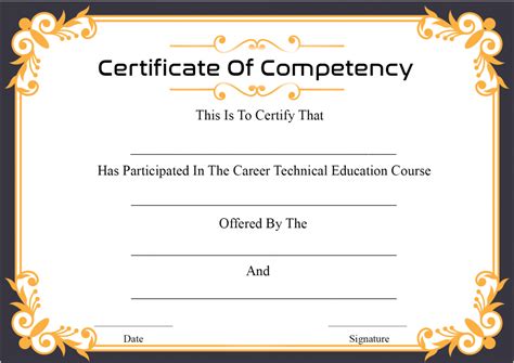 Free Sample Certificate Of Competency Templates Free Sample Certificate Of Competency Templates