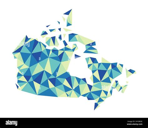 Canada Polygonal Map Abstract Geometric Vector Map Low Poly Style