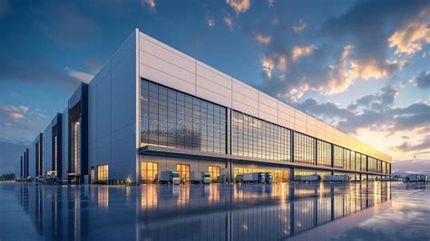 Large Distribution Warehouse Complex Layout Of Aisles Shelves And Loading Docks Scale And