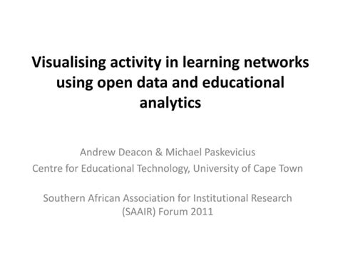 Visualising Activity In Learning Networks Using Open Data And