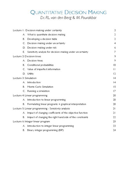 quantitative decision making lectures pdf mathematical