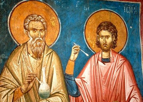 Почитаме свети безсребърници и чудотворци Кир и Йоан Iconography