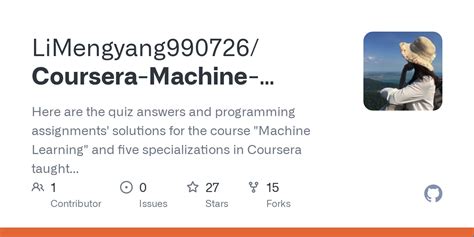 GitHub LiMengyang Coursera Machine Learning Here Are The Quiz Answers And Programming