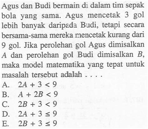 Kumpulan Contoh Soal Model Matematika Dan Penerapan Pertidaksamaan Pada