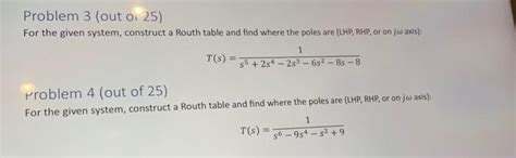 Solved Problem Out For The Given System Construct Chegg