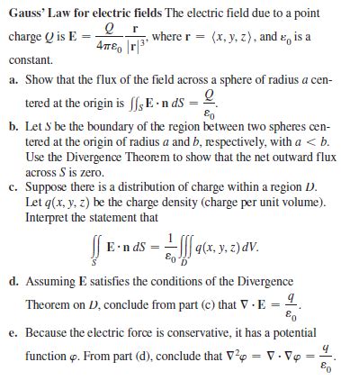 Answered: Gauss' Law for electric fields The… | bartleby