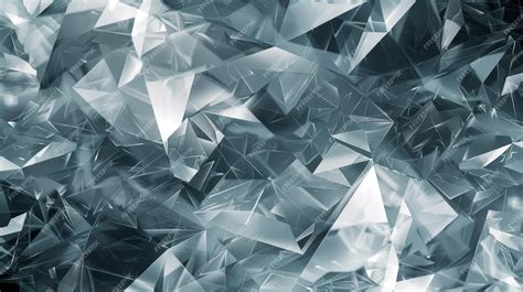 Abstract Wallpaper With Angular Monochromatic Crystals Subtle Gradients And Sparkling Particles