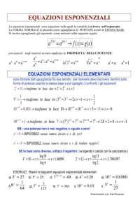 Equazioni Esponenziali Teoria Ed Esercizi Svolti Docsity