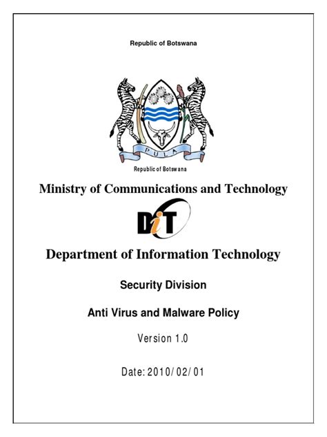 Anti Virus Policy Pdf Antivirus Software Computer Virus