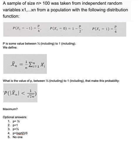Solved A Sample Of Size N 100 Was Taken From Independent