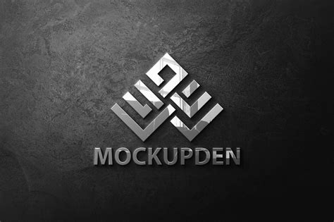 Free Metal Logo Mockup Psd Template Mockup Den