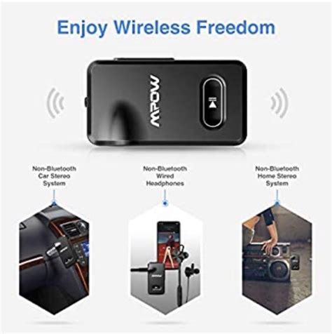 Mpow Bluetooth Receiver With Csr Chip For Better Music Quality 15 Hours Long Playing Time