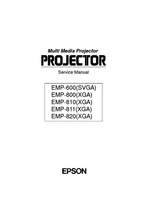 Epson Emp 600 Emp 800 Emp 810 Emp 811 Emp 820 Projector Service Manual