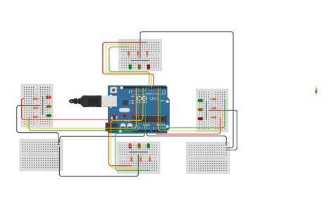 Circuit Design Traffic Lights Tinkercad