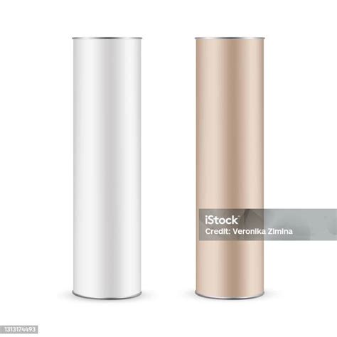 Kardus Kraft Dan Mockup Tabung Kertas Terisolasi Di Latar Belakang