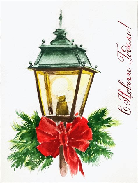 Иллюстрация Новогодняя открытка в стиле скетчи