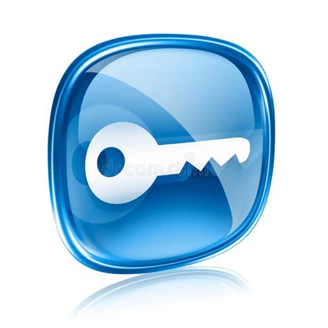 Icono De Clave Azul Vidrio Aislado Stock de ilustración Ilustración