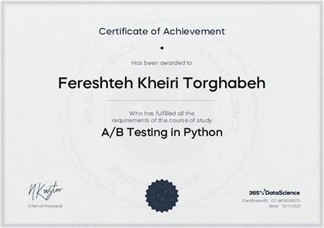 Fereshteh Kheiri Torghabeh On Linkedin Certificate Of Achievement Ab