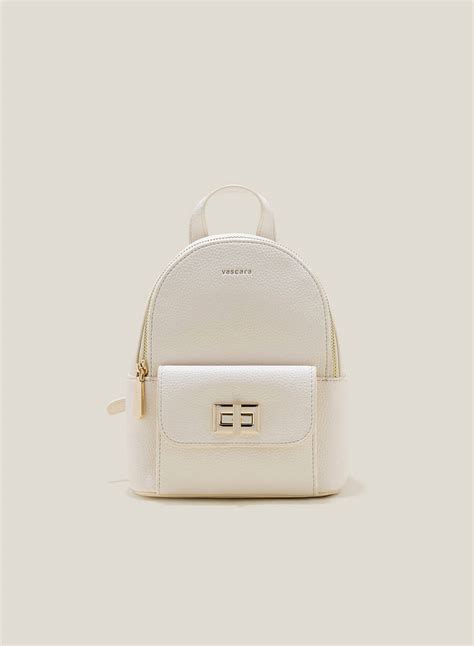 Balo Mini Nhấn Khóa Túi Hộp Bac 0191 Màu Kem Balo Nữ Vascara