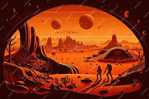 Premium Photo Artificial Martian Terrain Illustration