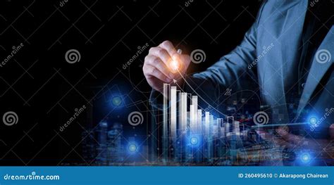 Business Success Concept Businessman Analyze Stock Market Study
