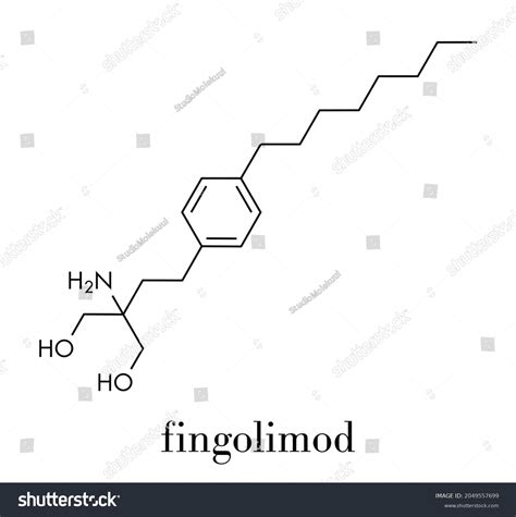 Fingolimod Multiple Sclerosis Ms Drug Molecule Stock Vector Royalty Free 2049557699 Shutterstock
