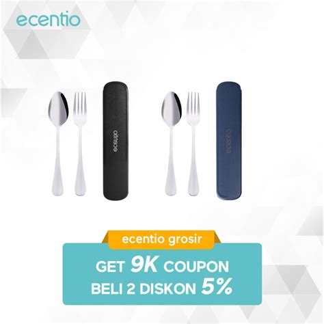 Jual Ecentio Alat Makan 2 3 4pcs Travel Cultery Sendok Garpu Sumpit