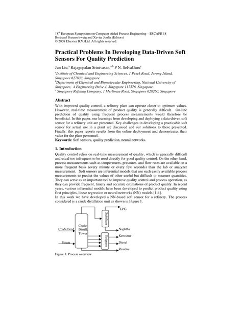 Pdf Practical Challenges In Developing Data Driven Soft Sensors For