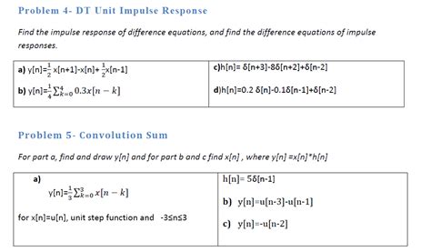 Solved Find The Impulse Response Of Difference Equations