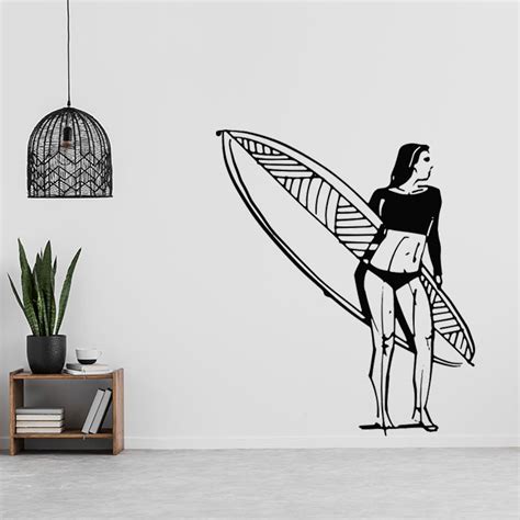 🥇 Vinilos Decorativos Y Pegatinas Chica Surfista 🥇