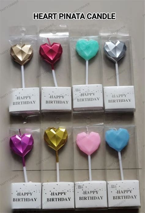 Heart Shape Candle At ₹ 13piece Birthday Supplies In Ulhasnagar Id