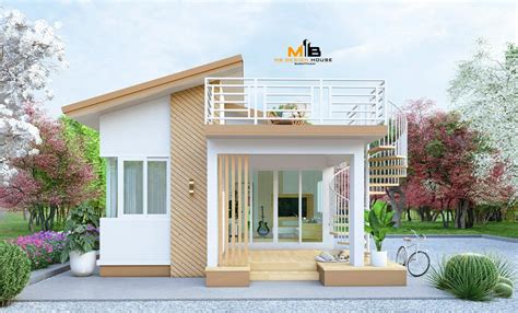 แบบบ้านโมเดิร์นสมัยใหม่ ออกแบบมาเพื่อครอบครัวที่ไม่ใหญ่มาก 2 ห้องนอน 1
