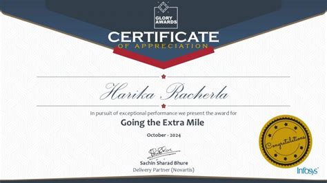 Harika Lakshmi On Linkedin Received Glory Award Going The Extra Mile