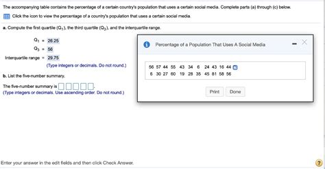 Solved The Accompanying Table Contains The Percentage Of A Chegg