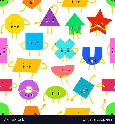 Math Shape Characters Seamless Pattern Background Vector Image