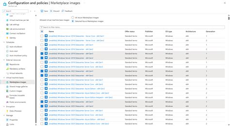 Configure Azure Marketplace Image Settings Azure Devtest Labs