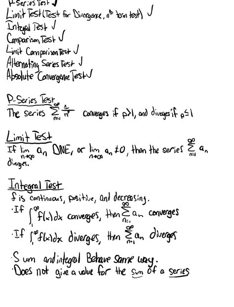 Convergence Tests Toolbox P Series Testvi Limit Test Test For